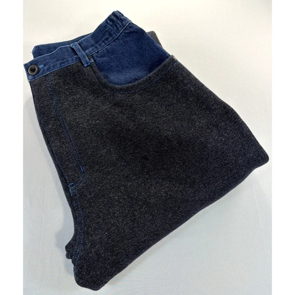 Rock Man | Jeans | Vtg Rockman Jeans Mix Fabric Mens 4 Wide Leg Cropped ...
